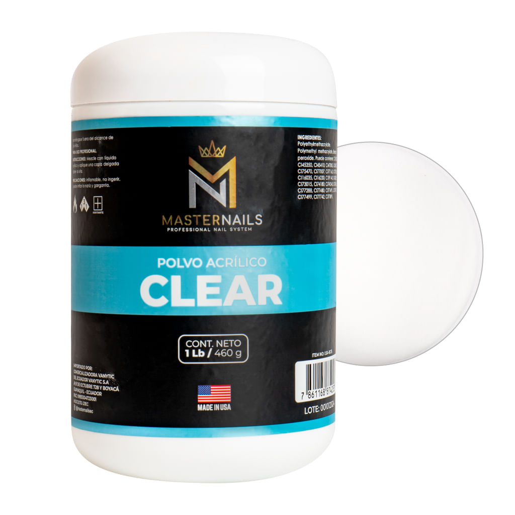 Polvo Acrilico Mini 16 Oz Clear Master Nails