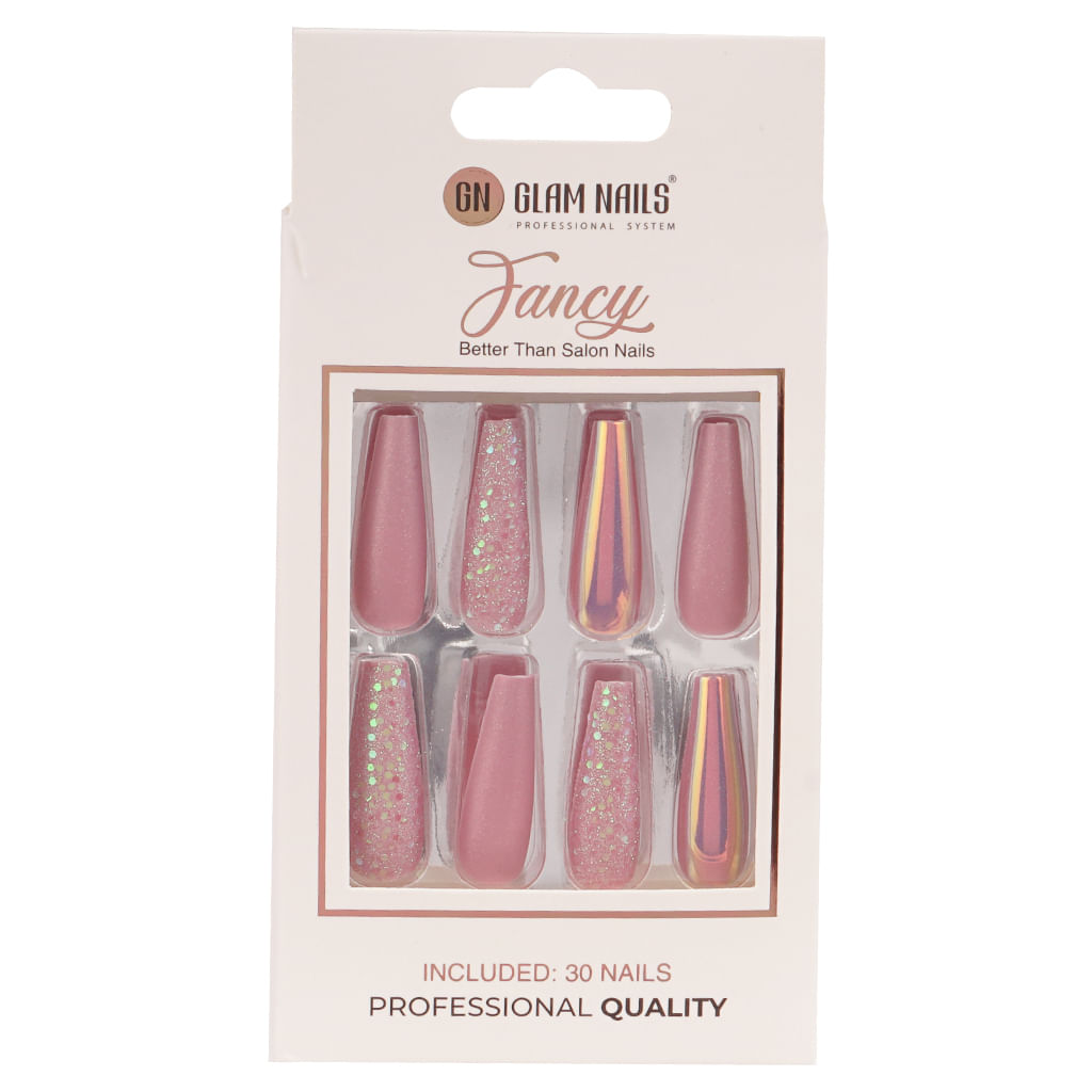 Uñas postizas fancy #23 Glam nails 30pc